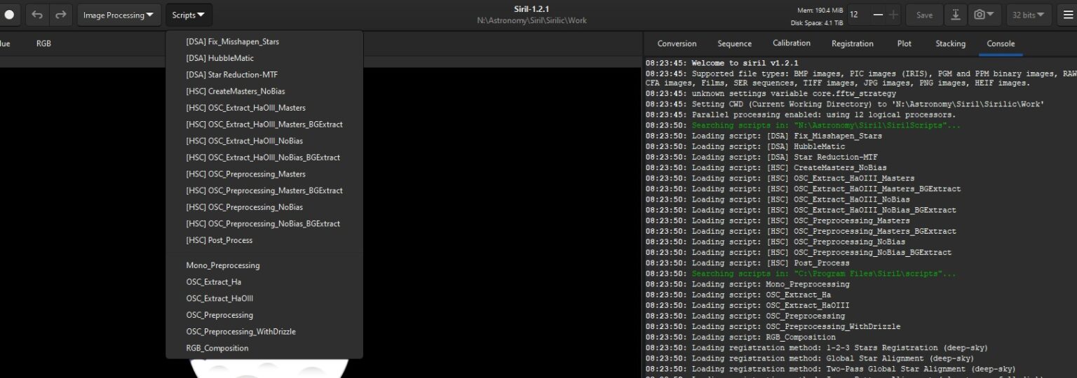 Automating Image Processing Using Siril Scripts… – The Suffolk Sky